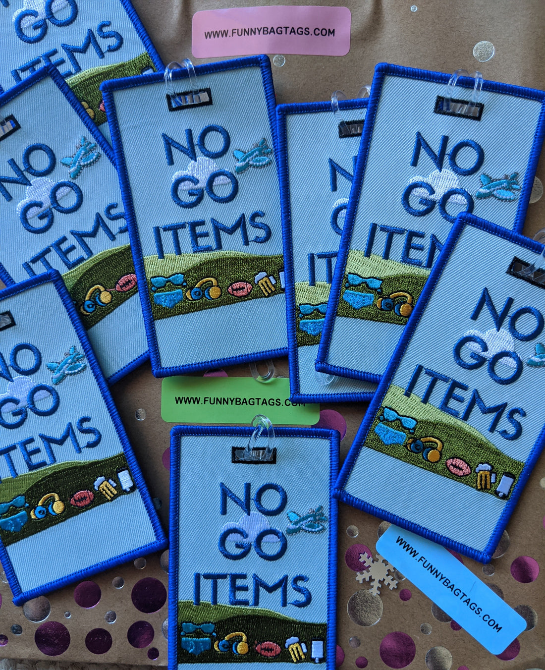 NO GO ITEMS (MASCULINE VERSION) Luggage Tag – FunnyBagTags