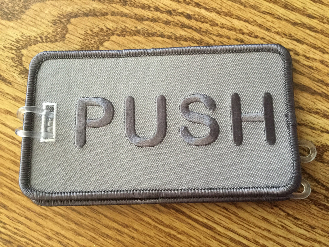 Push! Black and Gray Luggage Tag – FunnyBagTags